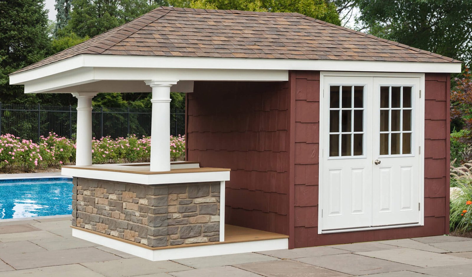 12×16 Clubhouse Combo Pavilion - Amish Wholesale Gazebos